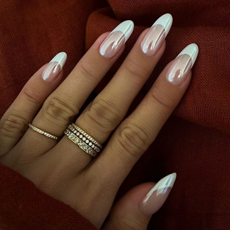 DND White Pearl Chrome Effect Powder #01 – DND Gel USA